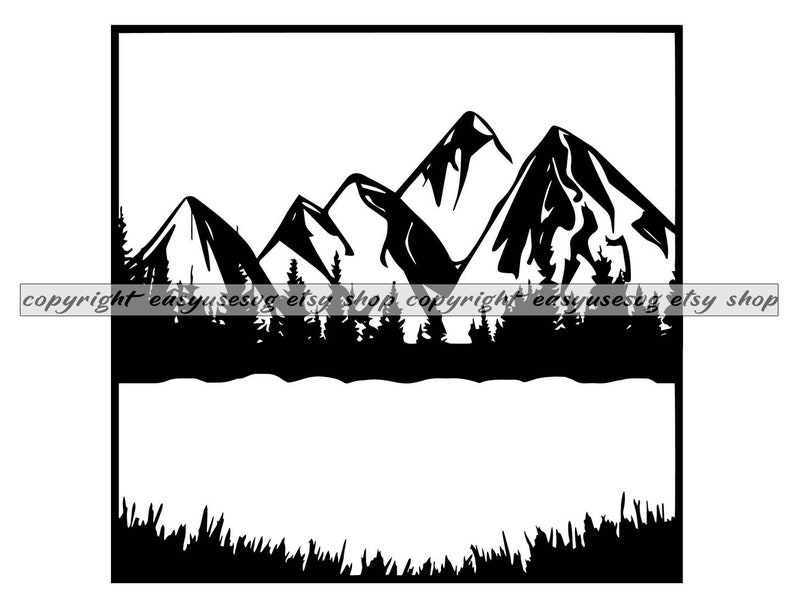 Mountain Scene SVG Mountain and Forest Scene SVG Mountain - Etsy