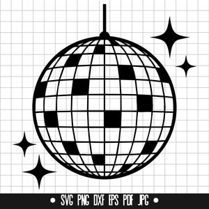 Disco Ball SVG, Disco DXF, Dance PNG, Mirror Ball Cut File, Svg File ...