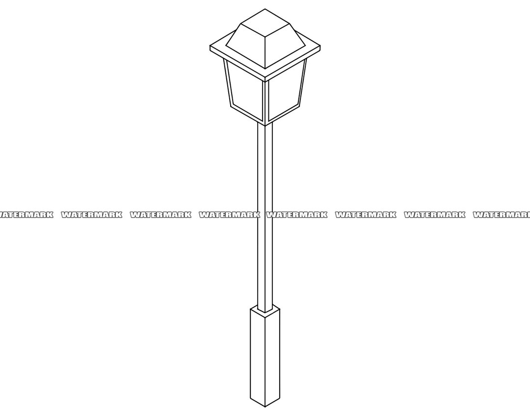 Street Lamp Outline SVG Cut File DXF PNG Clipart - Etsy UK