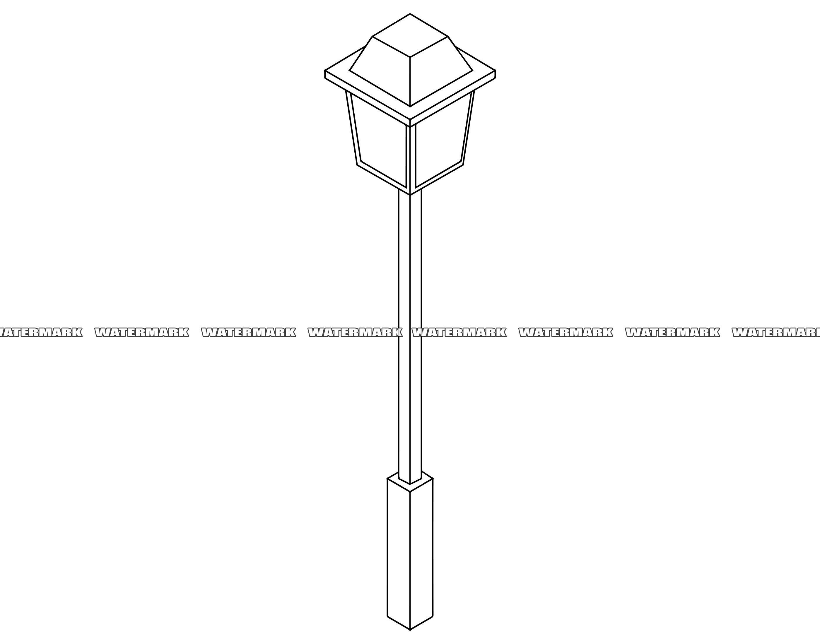 Street Lamp Outline SVG Cut File DXF PNG Clipart - Etsy UK