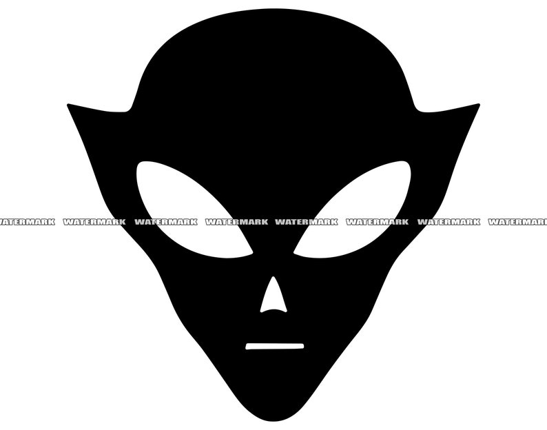 Alien Face SVG, 1, Alien Face Cut File, Alien Face DXF, Alien Face PNG ...