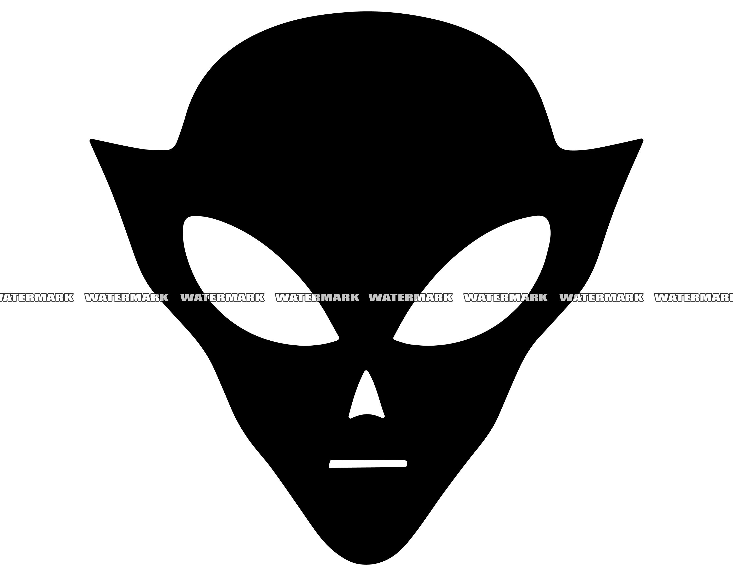 Alien Face SVG, 1, Alien Face Cut File, Alien Face DXF, Alien Face PNG ...