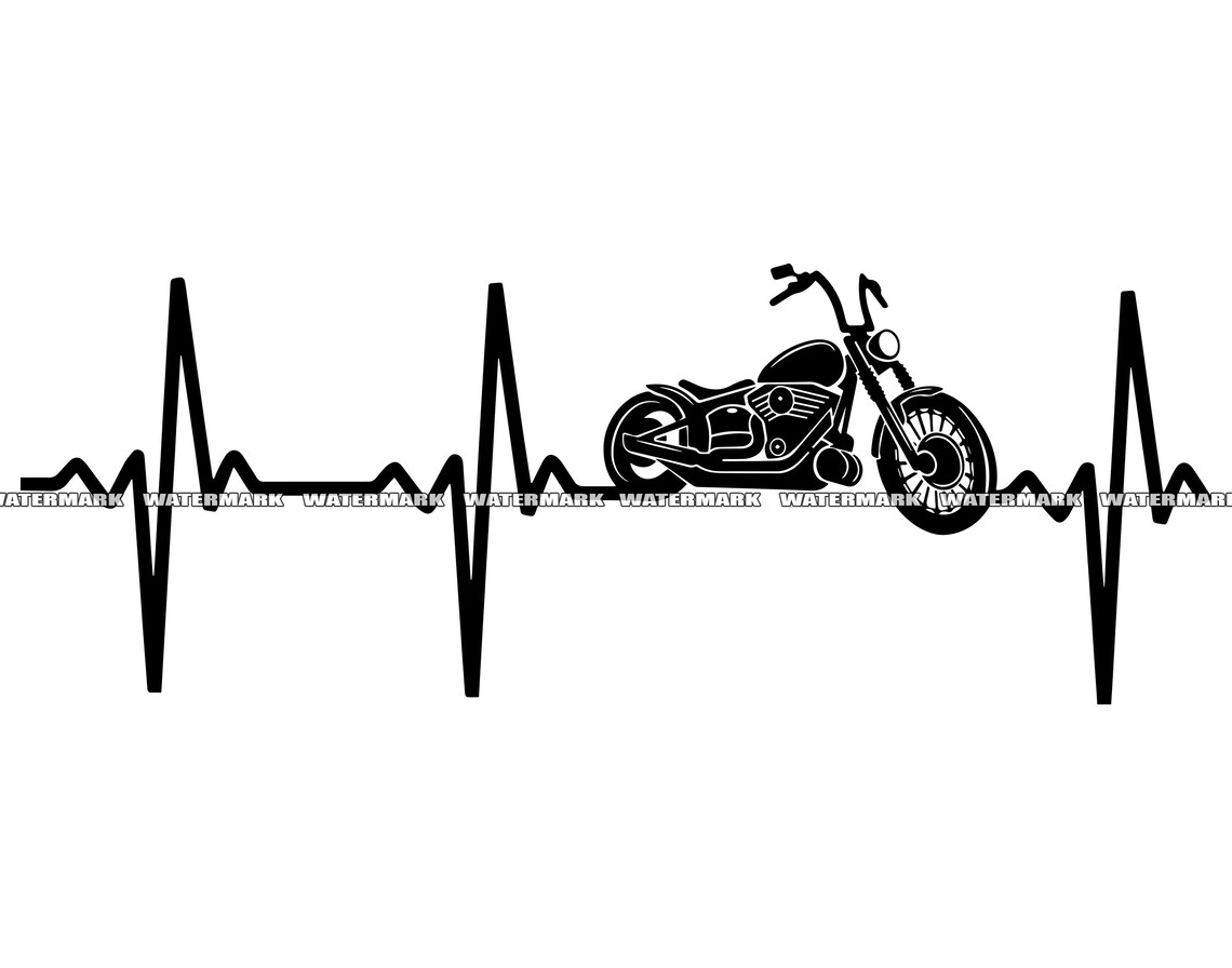 Heartbeat Ekg Motorcycle SVG 1 Drive Race Design Cartoon Mascot Cut ...