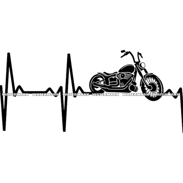 Motorcycle Heartbeat Svg - Etsy