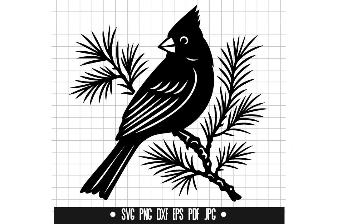 Cardinal Bird SVG, Cardinal DXF, Cardinal PNG, Bird Cut File, Clipart ...