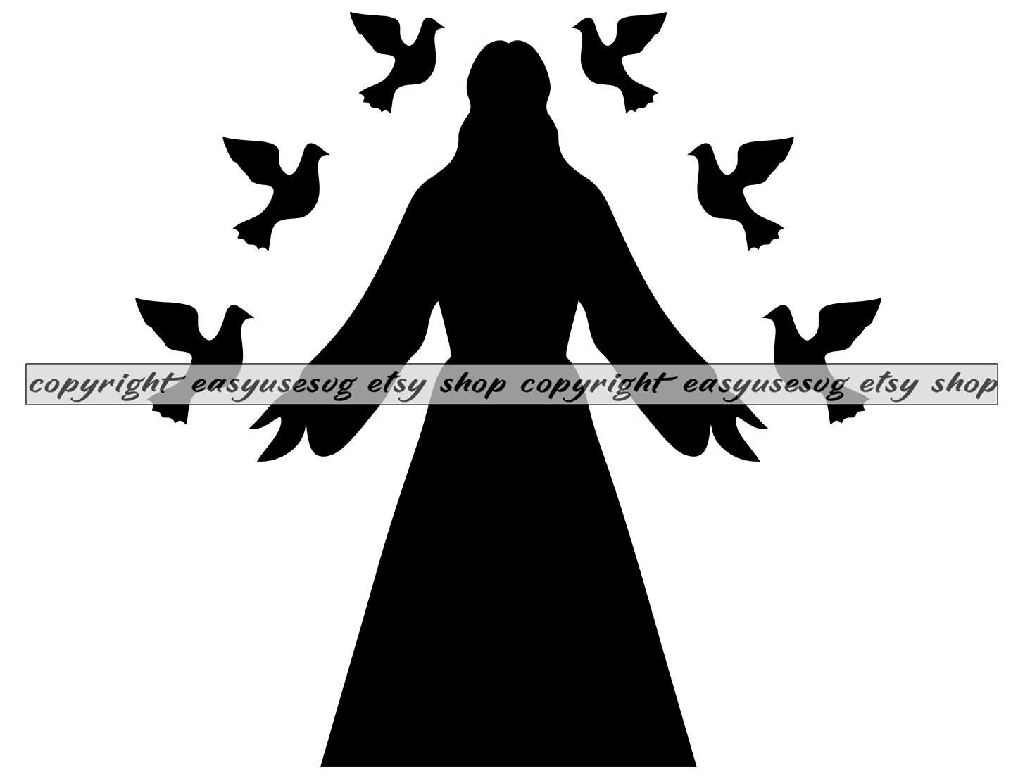 Buy Jesus With Doves Svg Jesus SVG Jesus DXF Jesus PNG Jesus Online in ...