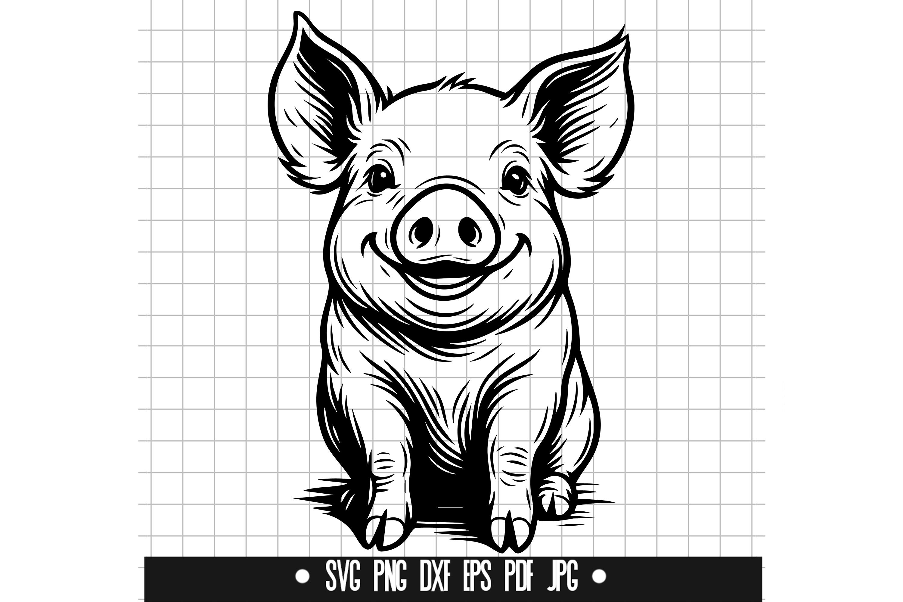 Pig SVG, Pig DXF, Pig PNG, Pig Cut File, Clipart, Digital File, Svg ...