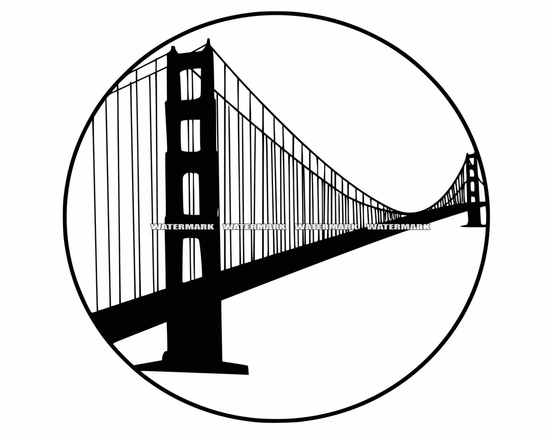 Golden Gate Bridge SVG, Golden Gate Bridge Cut File, Golden Gate Bridge ...