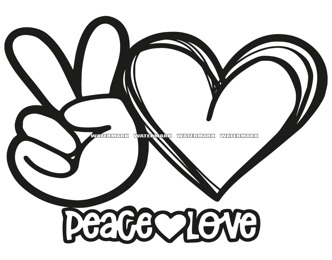 Peace Love SVG Peace Love Cut File Peace Love DXF (Instant Download) - Etsy