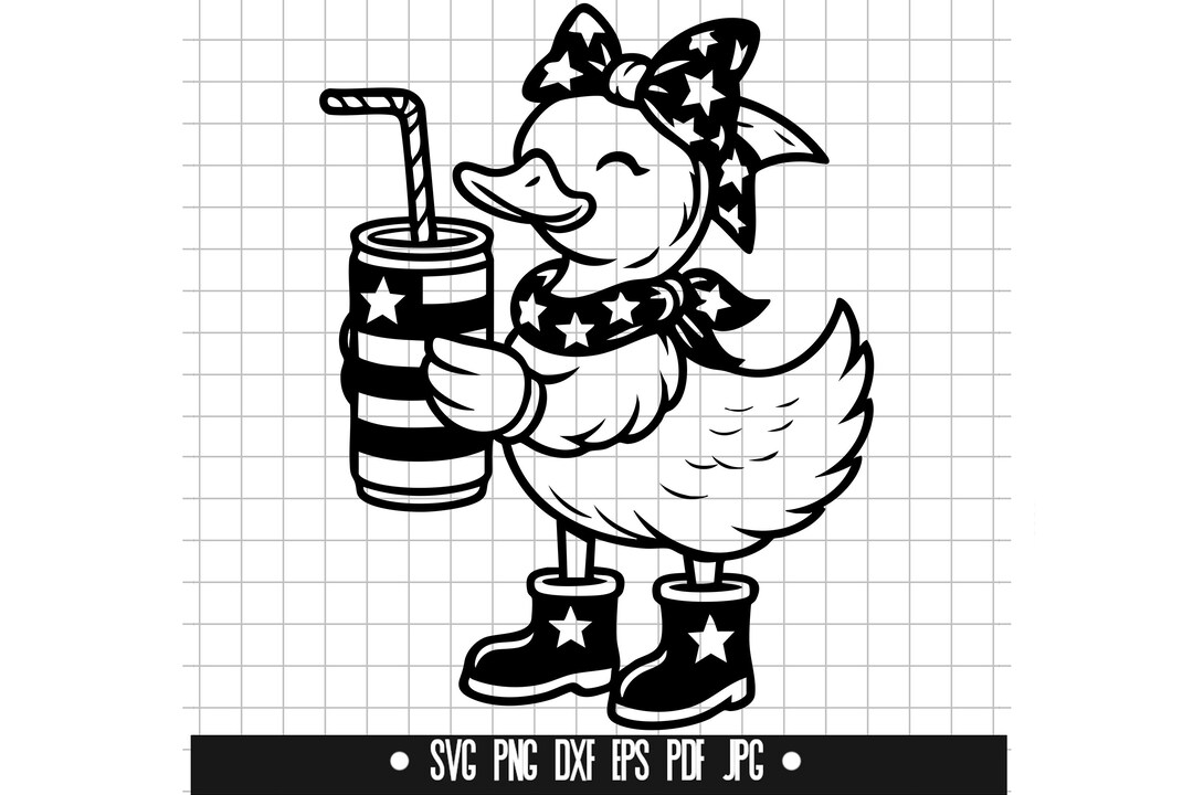 Duck Svg, Patriotic Duck Svg, Cute Duck Svg, Soda Can Svg, 4th of July ...