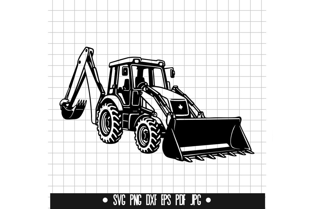 Backhoe Svg, Loader Tractor Svg, Backhoe Equipment Svg, Construction ...