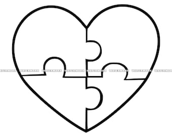 Heart Puzzle SVG, Heart Puzzle DXF, Heart Puzzle PNG, Heart Puzzle ...