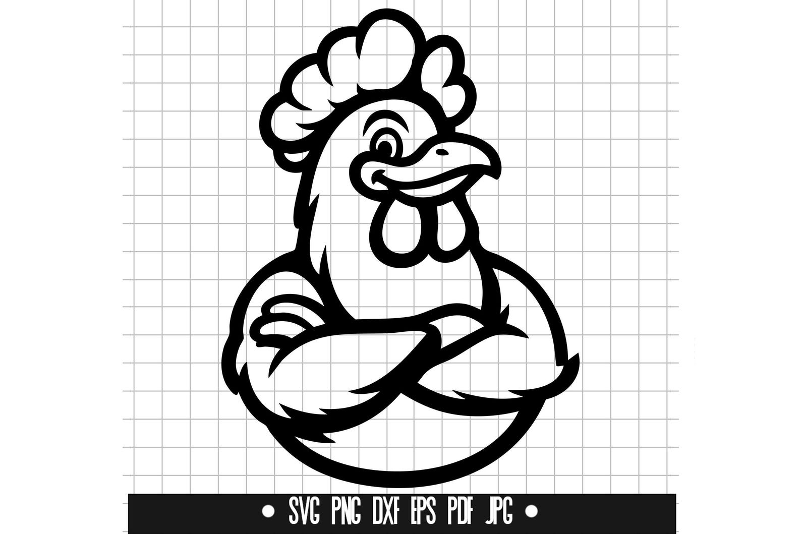 Chicken Mascot SVG, Rooster Cut File, Clipart, Digital File, Svg File ...
