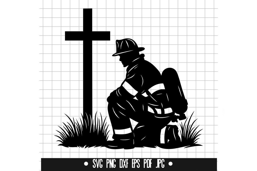 Firefighter Svg, Firefighter Cross Svg, Firefighter Kneeling Svg ...