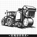 Tractor Baler SVG, Front Loader DXF, Farm Machine PNG, Baler Cut File ...