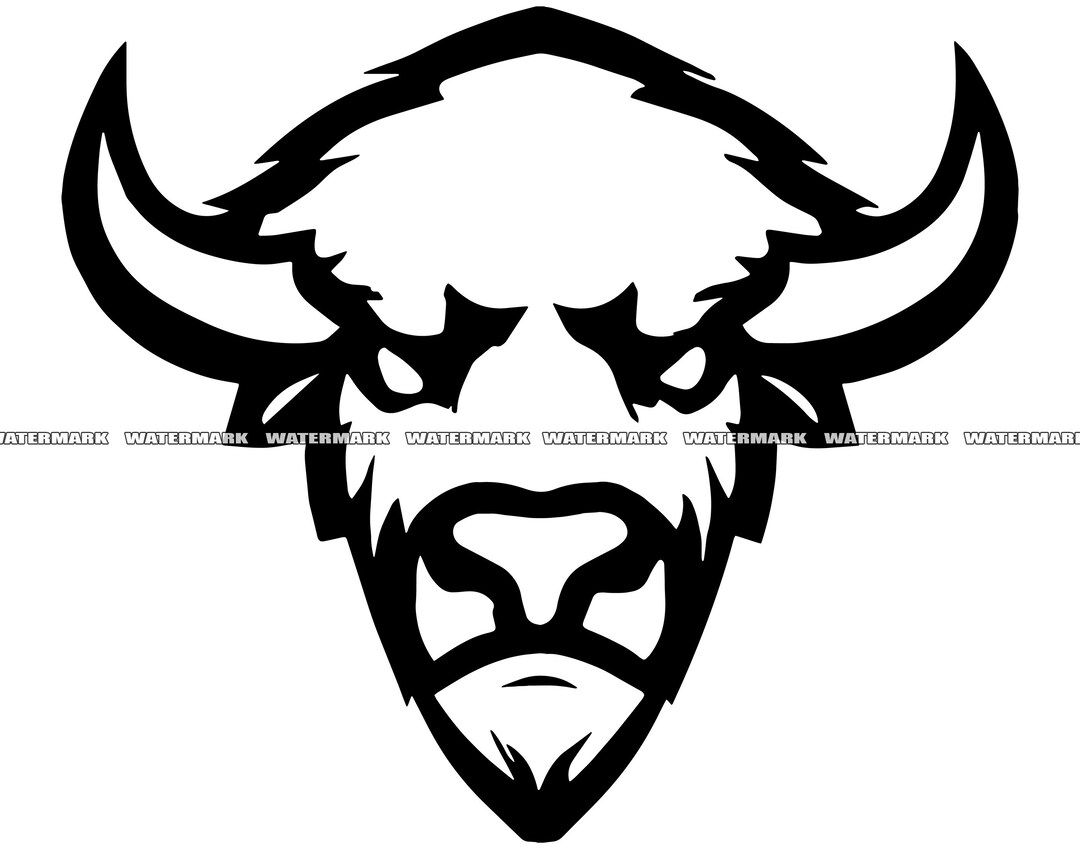 Bison Face Mascot SVG 1 Bison Face Mascot Cut File Bison - Etsy