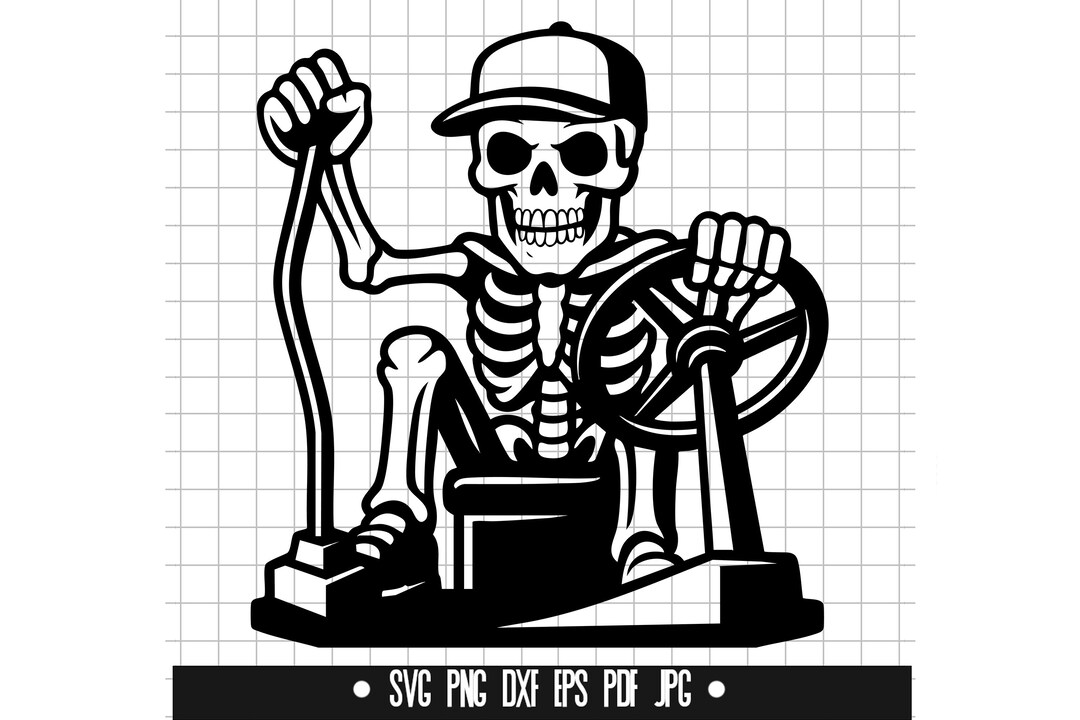 Skeleton Truck Driver SVG, Skeleton Driving Gear Shift PNG, Skeleton at ...
