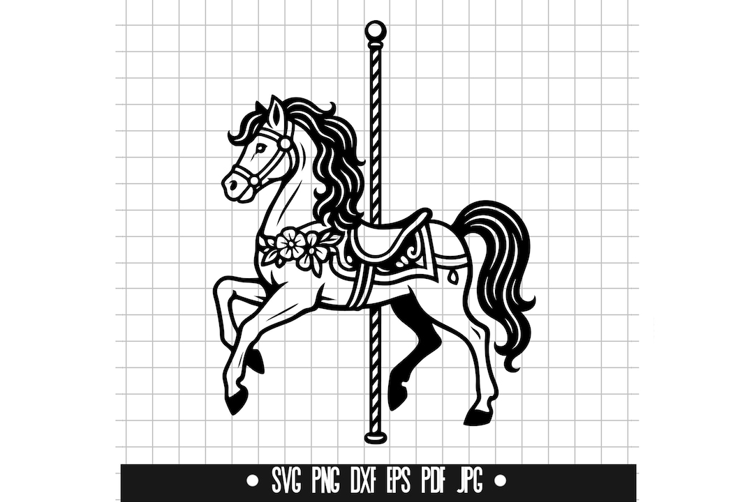 Carousel Horse Svg, Merry Go Round Svg, Carnival Svg, Horse Svg, Ride ...