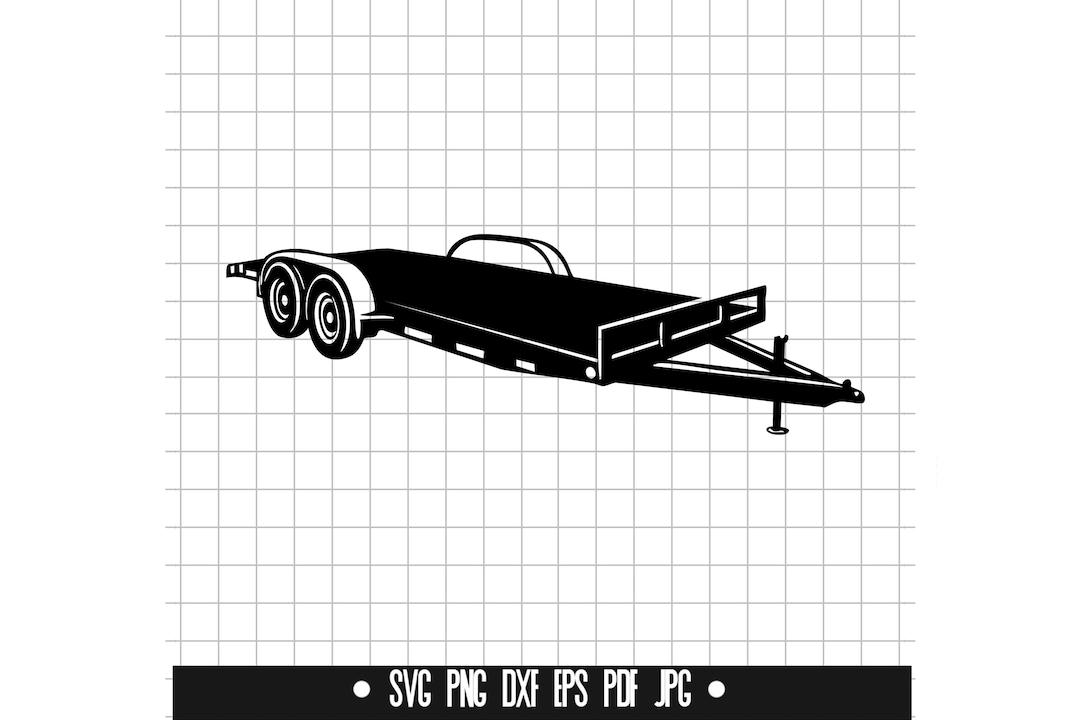 Car Hauler Trailer SVG, Utility Flatbed Trailer Cut File, Truck Hauler ...