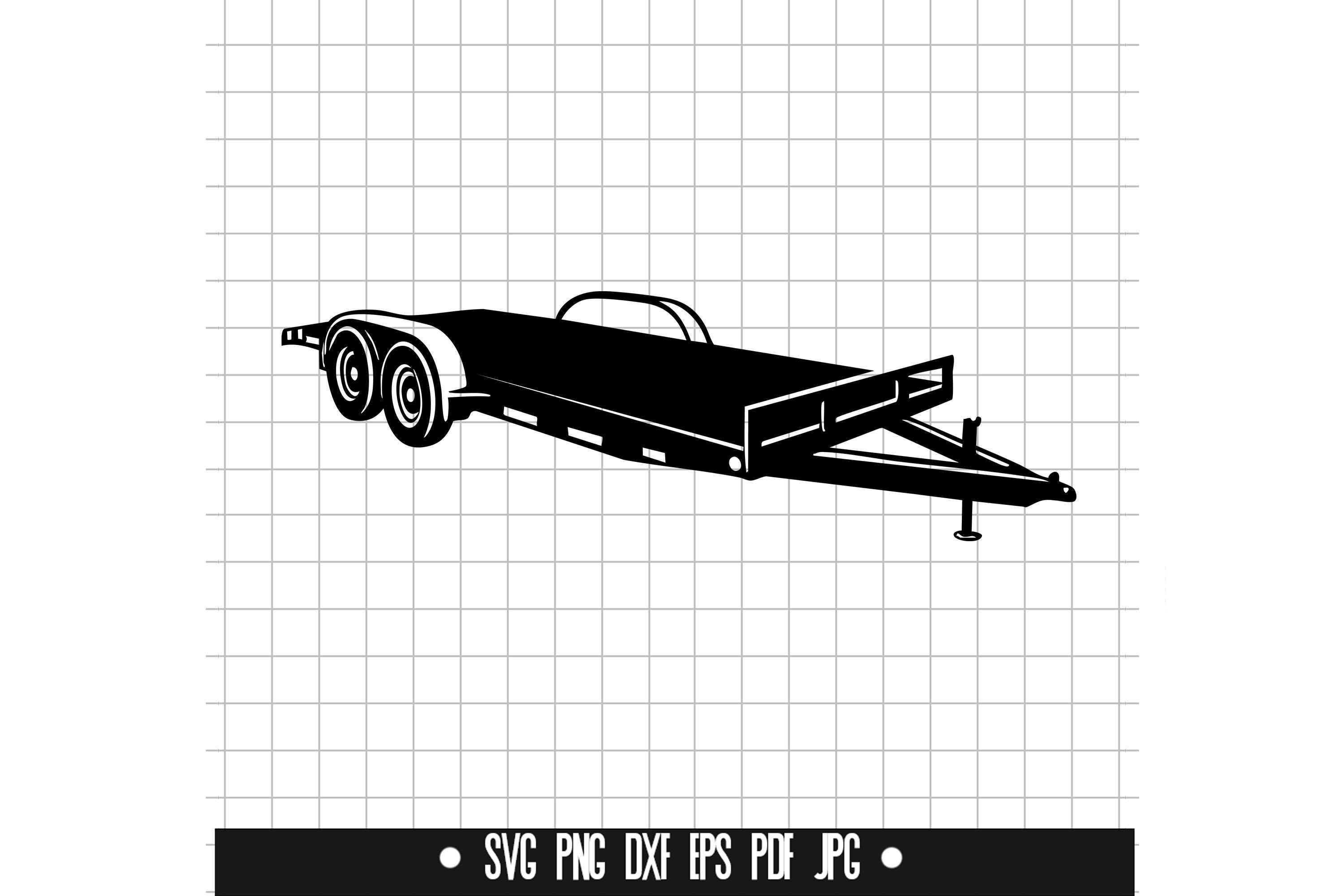 Car Hauler Trailer SVG, Utility Flatbed Trailer Cut File, Truck Hauler ...