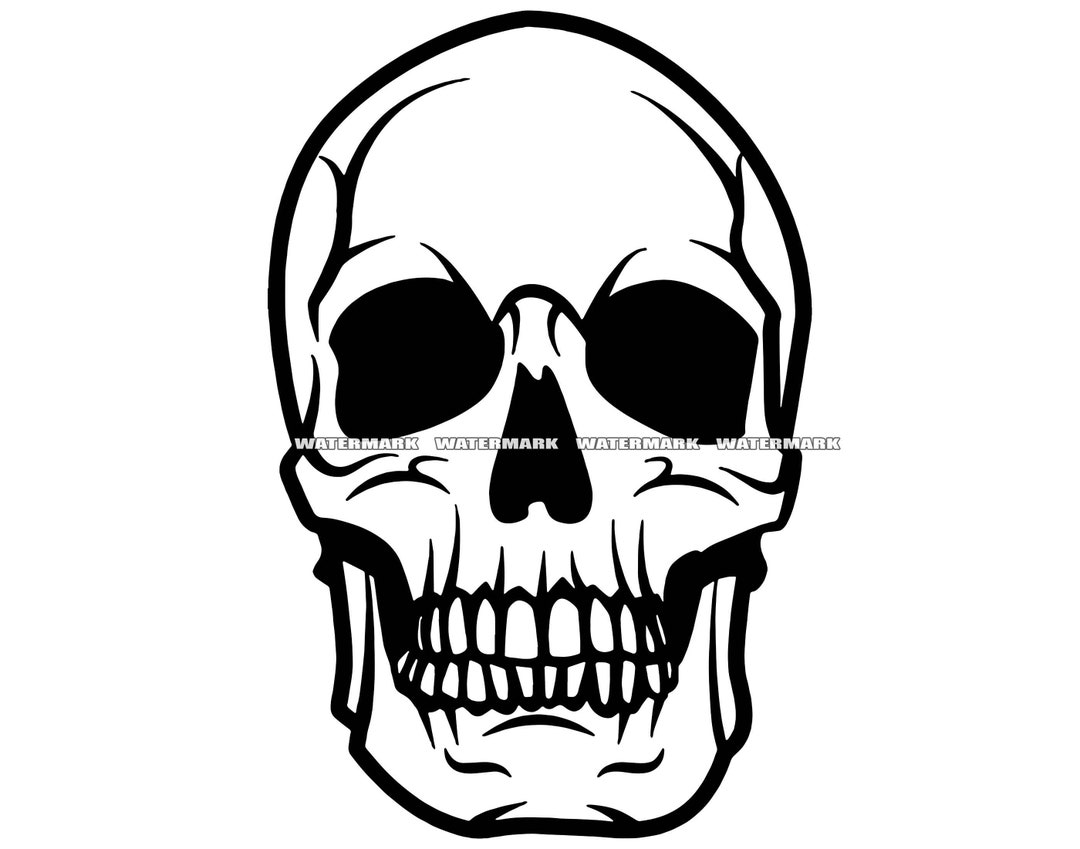Skull SVG #1 Skull DXF, Skull PNG, Skull Clipart, Skull Silhouette ...