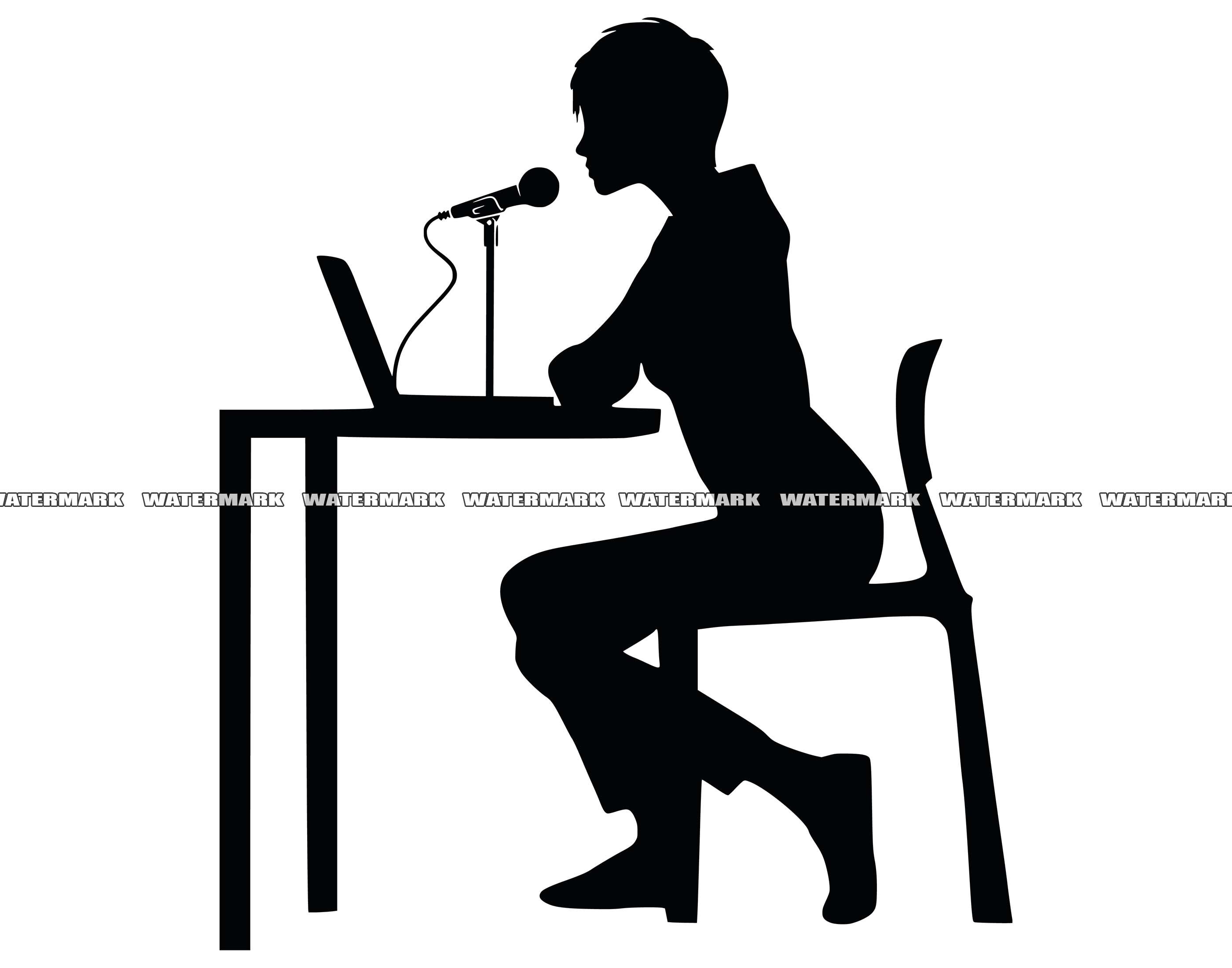 Interview Clipart Black And White