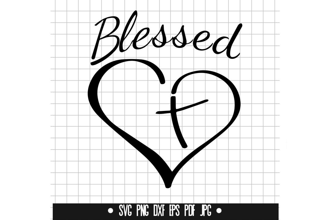 Blessed Heart Cross SVG, Blessed Heart Cross DXF, Blessed Heart Cross ...