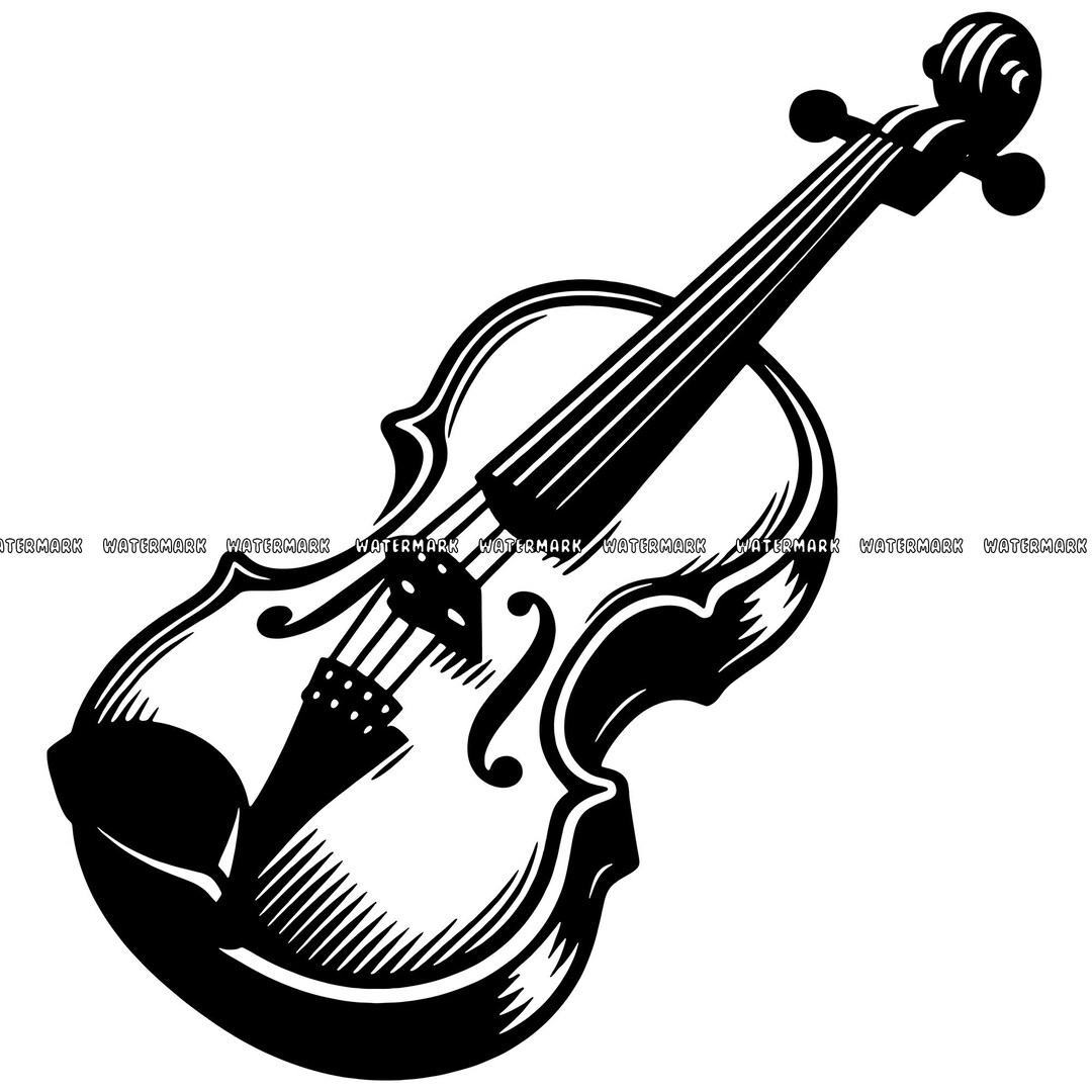 Violin SVG, Violin DXF, Violin PNG, Violin Cut File, Violin Clipart ...
