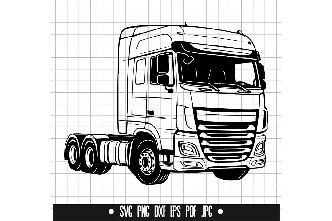 Semi Truck Svg, Modern Truck Svg, Big Rig Svg, Freightliner Svg ...