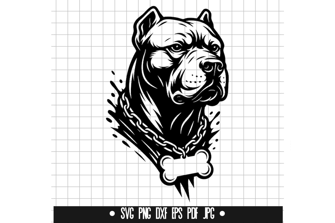 Pitbull SVG, Pitbull DXF, Pitbull PNG, Pitbull Cut File, Clipart ...
