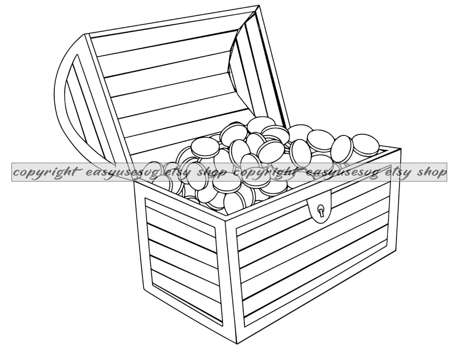Treasure Chest SVG 2 Treasure Chest DXF Treasure Chest PNG - Etsy