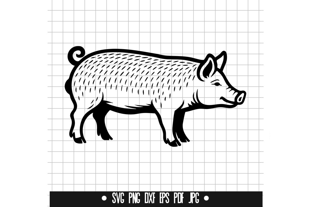 Pig SVG, Pig PNG, Pig DXF, Pig Cut File, Clipart, Digital File, Svg ...