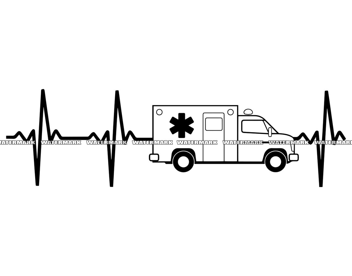 Heartbeat Ekg Ambulance SVG 1 Emergency Hospital Patient Doctor Health ...