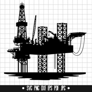Oil Rig Svg, Drilling Platform Svg, Oil Industry Svg, Oil Rig Cut File ...