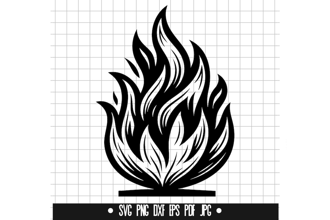Flame SVG, Flame DXF, Flame PNG, Flame Cut File, Clipart, Digital File ...