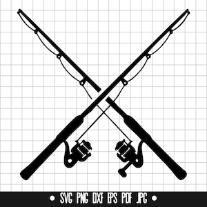 Fishing Rod Svg, Fishing Rod Clipart Svg, Crossed Rods Svg, Cricut ...