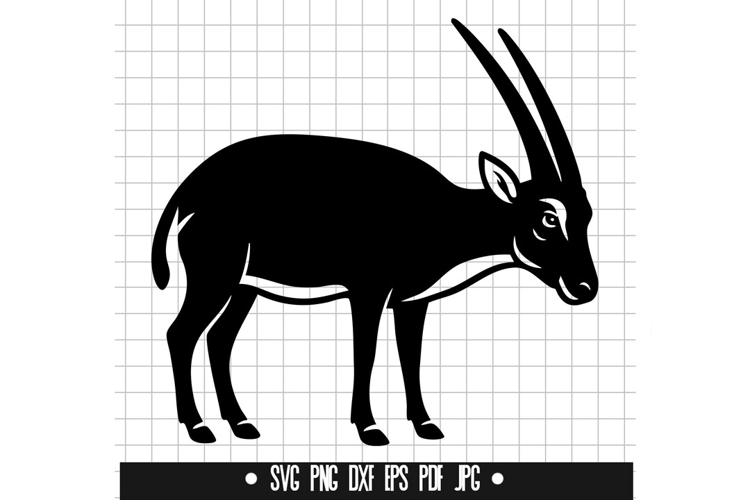 Sable Antelope SVG, Sable Antelope DXF, PNG Cut File, Clipart, Digital ...