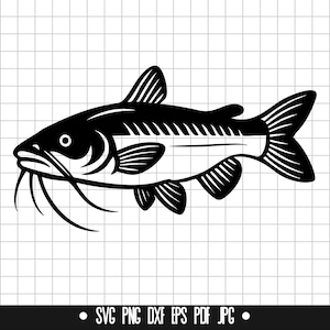 Catfish SVG, Catfish DXF, Catfish PNG, Catfish Cut File, Clipart ...