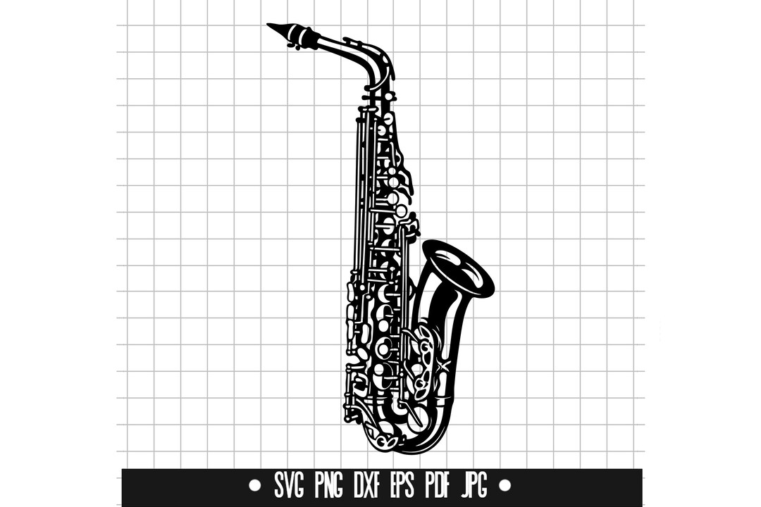 Saxophone SVG, Saxophone DXF, Saxophone PNG, Saxophone Cut File ...