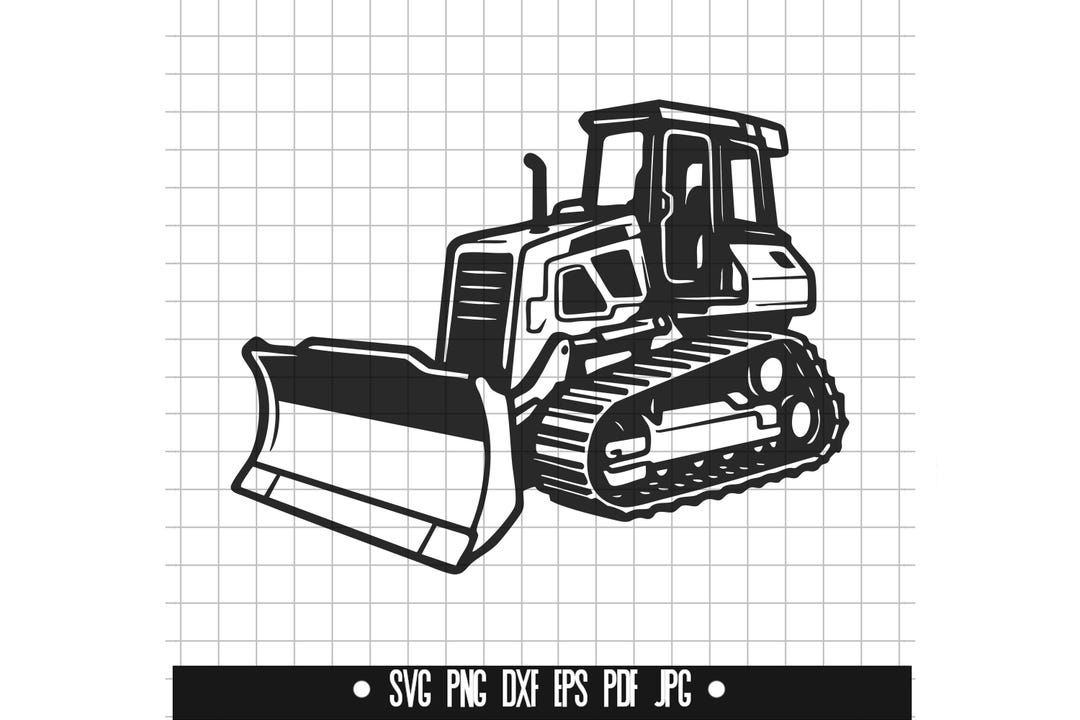 Bulldozer SVG, Construction Dozer DXF, Bulldozer PNG, Crawler Dozer Cut ...