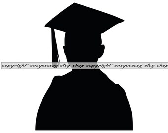 Black Man Graduate Dabbing SVG DXF in Graduation Gown Black - Etsy