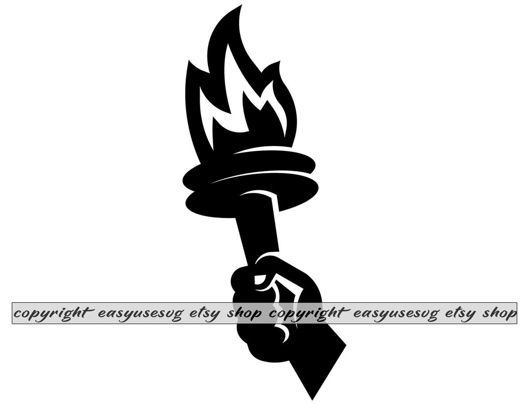 Antorcha de mano SVG 1 Antorcha de mano DXF Antorcha de - Etsy España