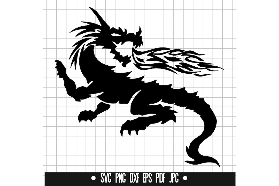 Dragon SVG #1 Dragon DXF, Dragon PNG, Dragon Clipart, Dragon Silhouette ...