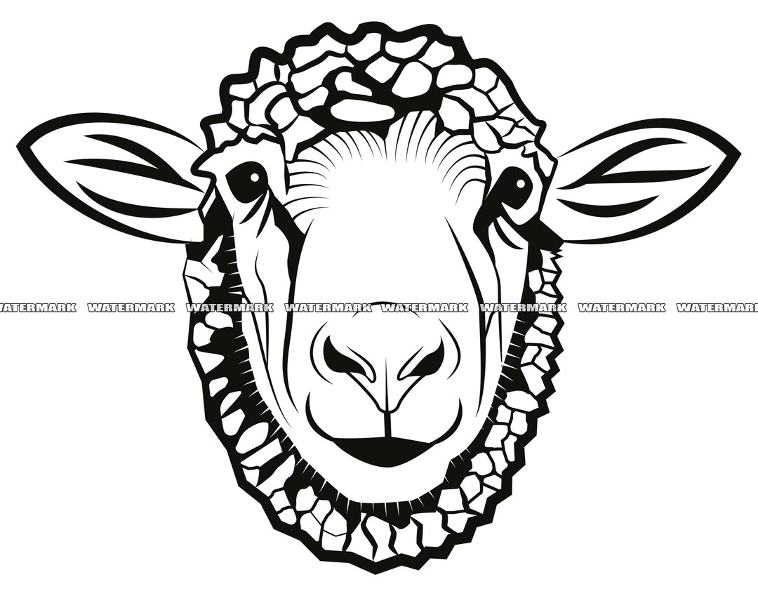 Buy Sheep Head SVG, Sheep Head Cut File, Sheep Head DXF, Sheep Head PNG ...