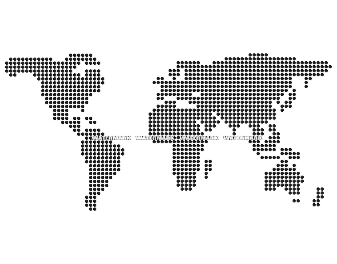World Map Dots SVG World Map Dots Cut File World Map Dots - Etsy