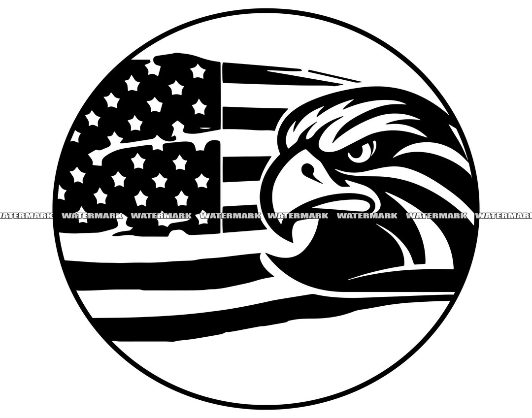 Hawk With American Flag SVG 3 Animal Wild Birds America - Etsy