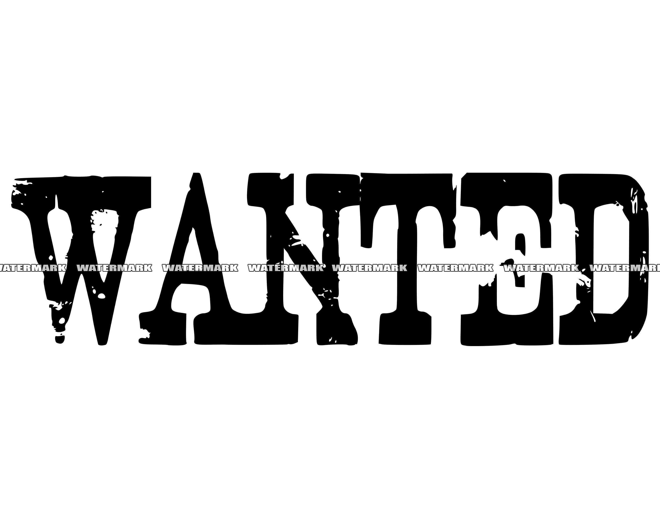 Wanted Word Black And White