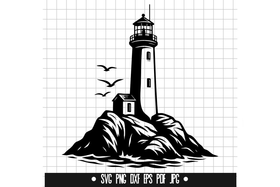 Lighthouse Svg, Lighthouse Ocean Svg, Lighthouse Cliff Svg, Lighthouse ...