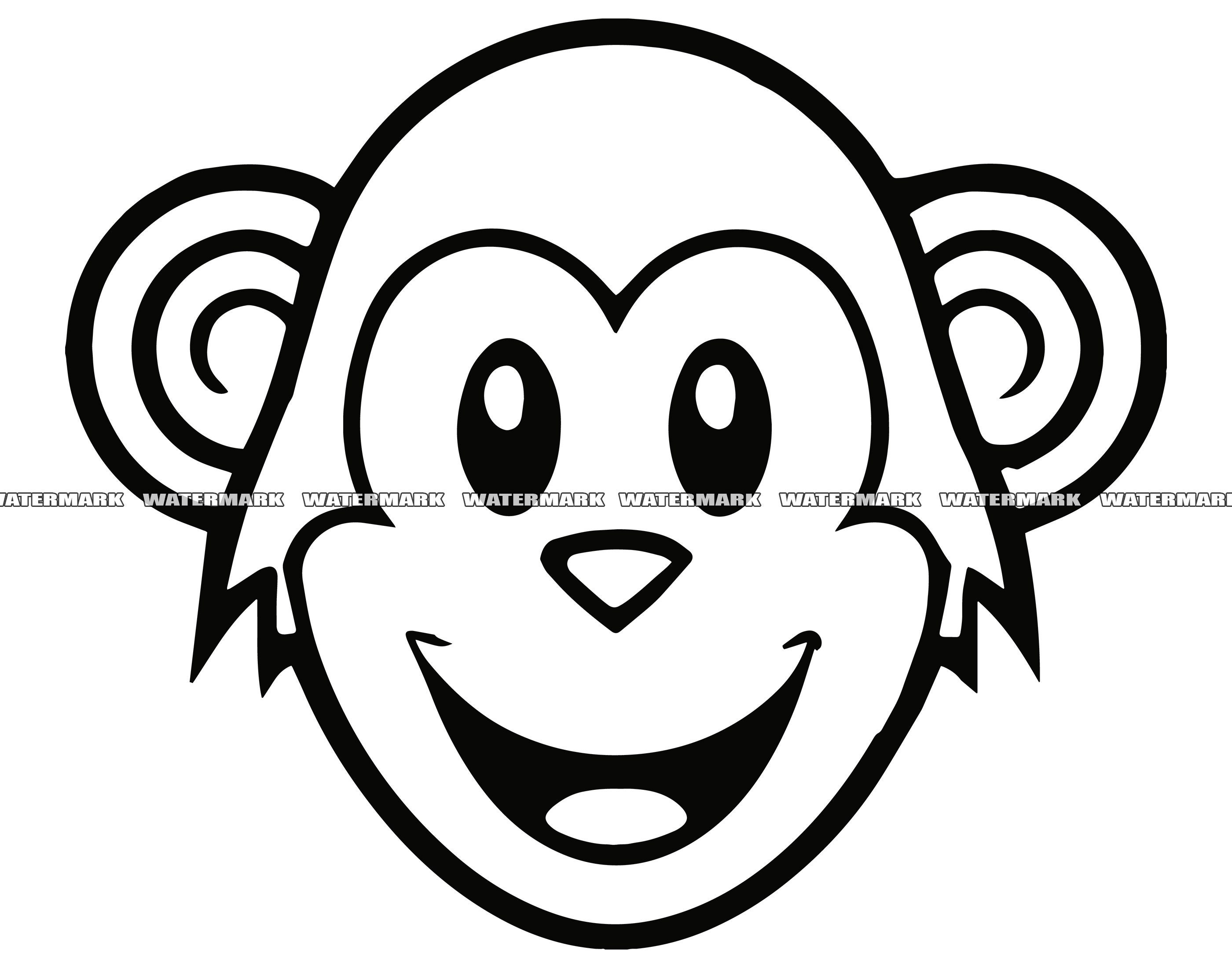 Cute Monkey Face Clip Art