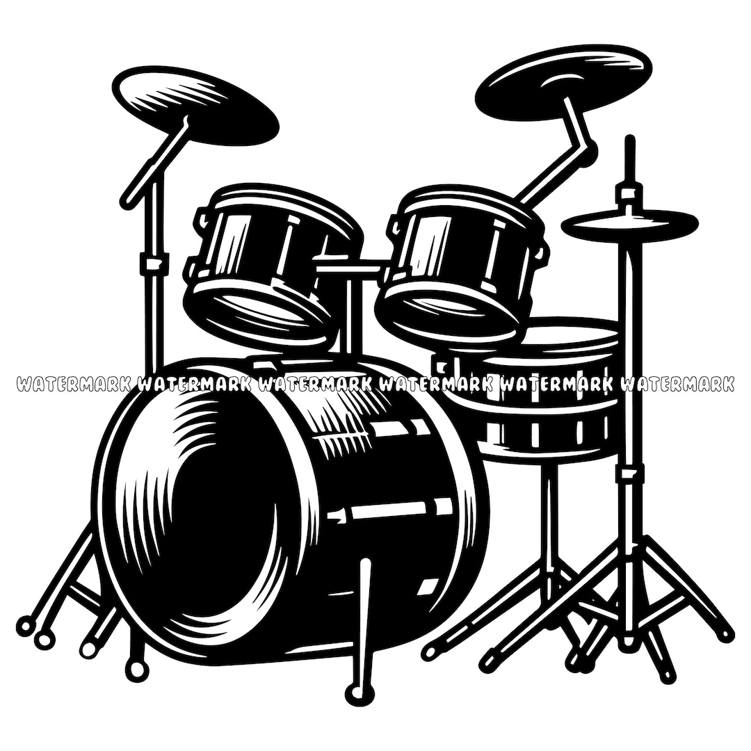 Drum Set SVG, Drum Set DXF, Drum Set PNG, Drum Set Cut File, Drum Set ...